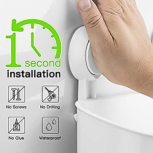 LUXEAR Shower Caddy Suction Cup NO-Drilling Removable Shower Shelf Powerful Heavy Duty Hold up to 22lbs, Waterproof Storage Basket for Shampoo & Toiletries Bathroom & Kitchen Caddy Organizer