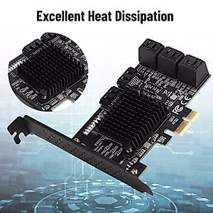 PCIE SATA Cards, Ports SATA III 6Gbps Controller Cards with Low Bracket, PCIE (1X 2X 4X 8X 16X) SATA3.0 Interface Expansion Cards for 7/8/XP/10 for Linux