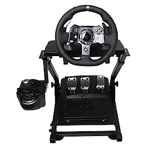 Mrolife G920 Racing Wheel Stand Height Adjustable Racing Stand for Gaming,Driving Simulator Cockpit Compatible with Logitech G25, G27, G29, G920 Gaming Cockpit (Racing Steering Wheel Stand), Black