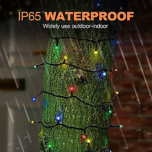 KPafory Solar String Lights,1 Pack 72ft 200LED 8 Modes Solar Powered Christmas Lights Outdoor String Lights Waterproof Fairy Lights for Garden Wedding Party Christmas Decorations,Cool White