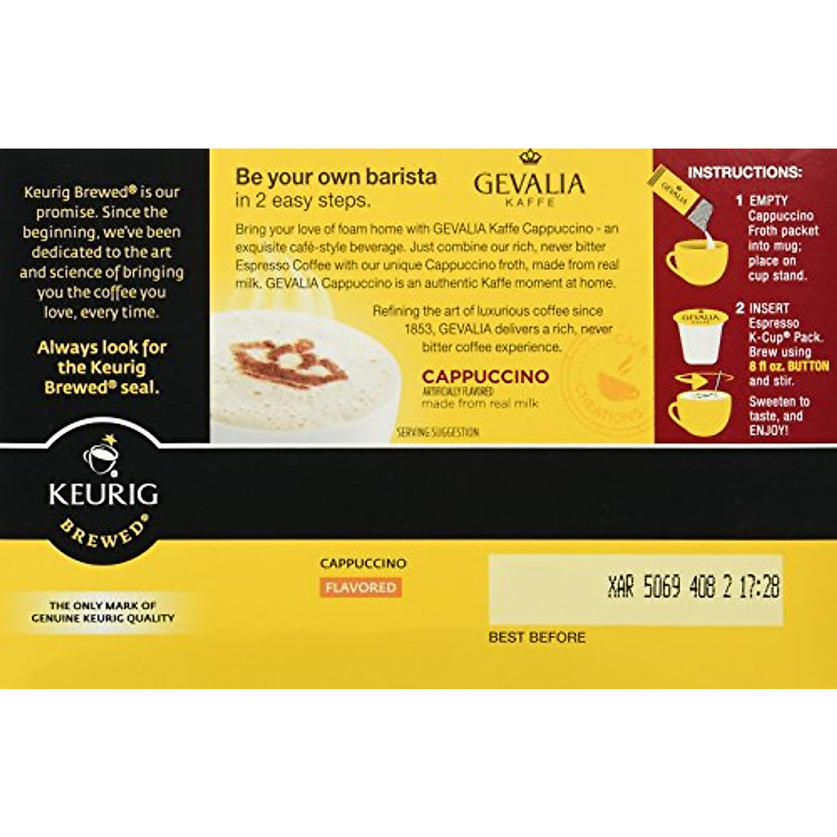 Gevalia Kaffe K-Cup and Froth Packets, 6 Count - Pack of 2 - (Cappuccino)