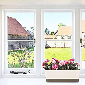 SUREAM 3 Pack Indoor Window Box Planter, 12x3.8 Inch Rectangle Herb Planter with Tray, Modern Small Succulent Cactus Flower Plastic Plant Pot for Window Sill, Garden Balcony, Office Shelf Decoration