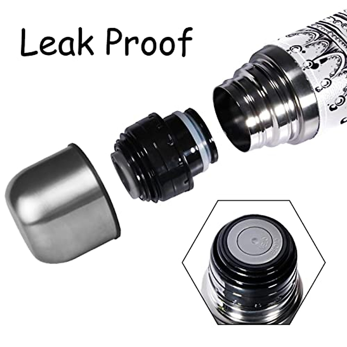 Lion King Stainless Steel Water Bottle, Leak-Proof Travel Thermos Mug, Double Walled Vacuum Insulated Flask 17 OZ