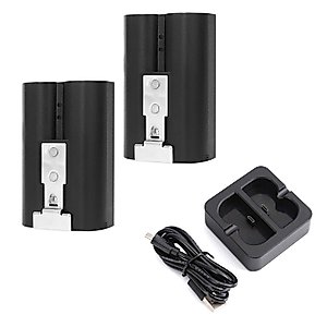 2Sets Battery and USB Charging Station,Battery is Compatible with Ring-doorbell, for Video Doorbell 2/3 and Spotlight Cam Battery 6040mAh
