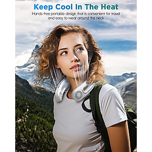 Hotsales Neck Fan, Hands Free Bladeless Neck Fans Portable Rechargeable, 360° Cooling Neck Fan, 4 Speeds, Quiet, 5200 mAh Battery Operated USB Wearable Personal Fan Gifts for Women, Travel, Outdoor