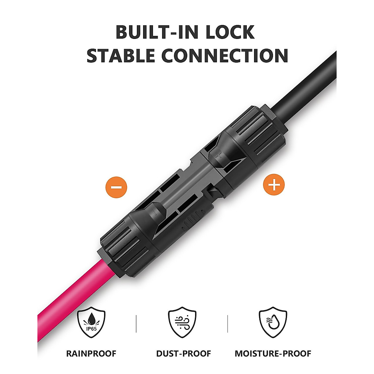 NEOQOQO 6 in 1 Solar Panel Connectors Extension Cable, 14AWG Solar Panel Female and Male Connectors to XT60 Anderson 4 Different DC Adapter Cables for Solar Panel & Power Station