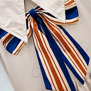 Yameidie Kids Girls Big Bow School Uniform Dress Halloween Horror Doll Cosplay Costume Two-piece Dress (Khaki, Kid 140 (Height :51-55 Inch))