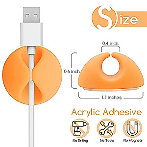 Lynnuo Cord Organizer for Desk, Charging Cable Organizer, Adhesive Cable Clips, Phone Cord Holder, 16 Pieces