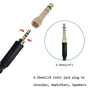 MJKOR Replacement Cable Compatible with Audio Technica ATH-M50x, ATH-M40x, ATH-M60x, ATH-M70x Headphones(4.92ft, Black)