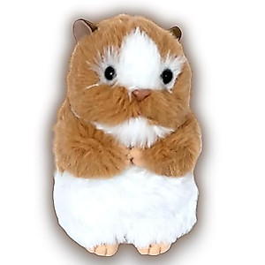 Auswella Plush Syrian Hamster- 5" Brown and White Hamster Plush Stuffed Animal Toy