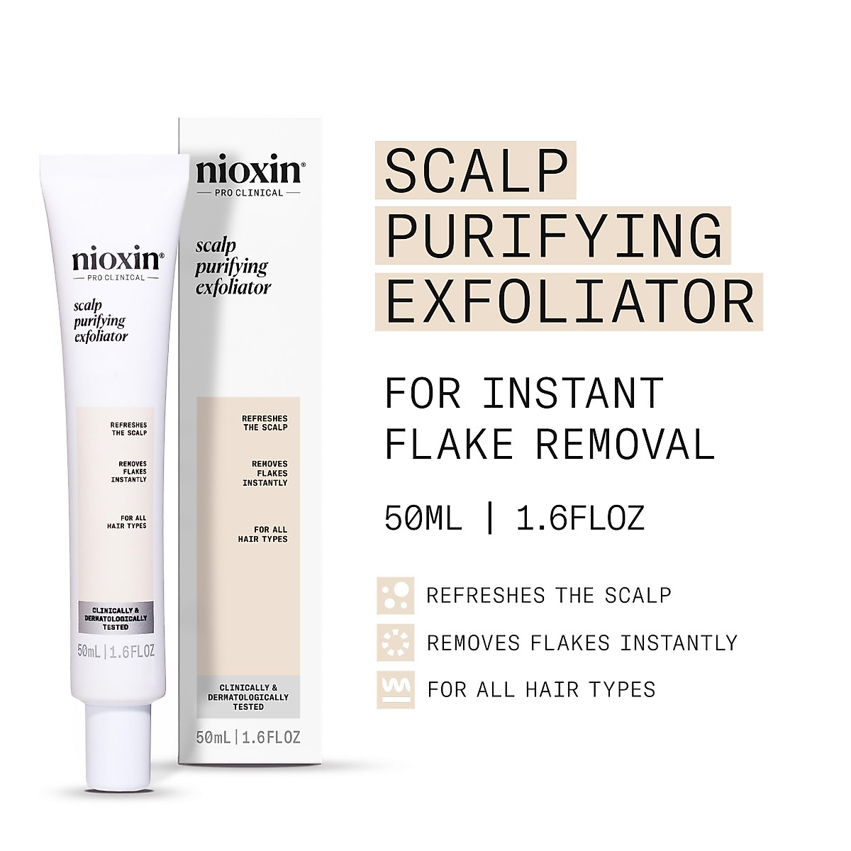 Nioxin Scalp Recovery Purifying Exfoliator, Scalp Exfoliator Dandruff Treatment, 1.6 oz (Packaging May Vary)