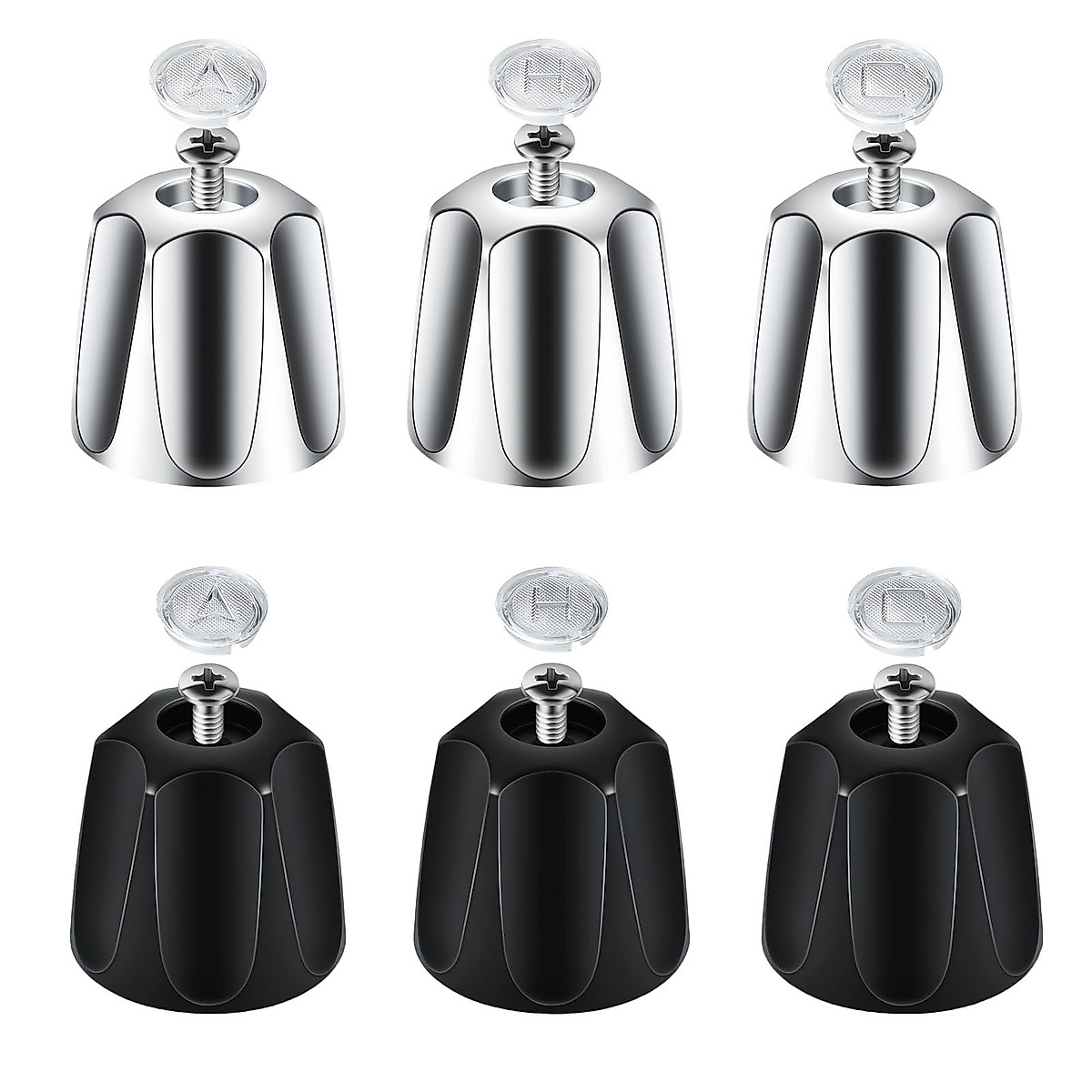 6 Pcs Shower Faucet Handle,Shower Knob Replacement Compatible with Price Pfister Verve and Bathtub/Shower Faucet Handle,Include Hot and Cold/Diverter Shower Knob and 6 Screws for Remodeling Trim