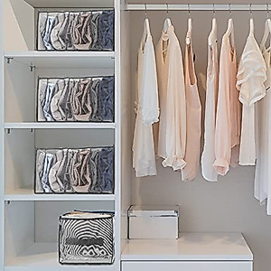 10 Pcs Large 7 Grid Wardrobe Clothes Organizer With Handle, 14.2 x 9.8 x 7.9 Inch Foldable Mesh Clothes Storage Organizer for Closet, Washable Clothing Clothes Storage Box for Jeans Pants T-shirts