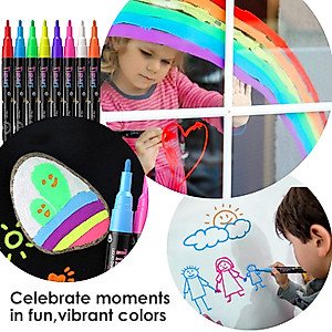 Timart Extra Fine Tip Chalk Markers (8 Pack 1mm Point), Liquid Chalk Pens - Dry Erase Marker Pens for Blackboard, Chalkboards, Windows, Glass, Bistro, Cars, Signs, Chalkboard Labels Included