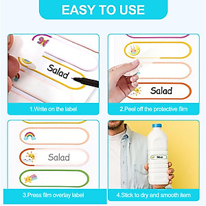 Waterproof Name Labels for Daycare - Name Stickers for Kids Stuff & School Supplies - Write on Baby Bottle Cup Labels - Dishwasher Safe - Pack of 120.