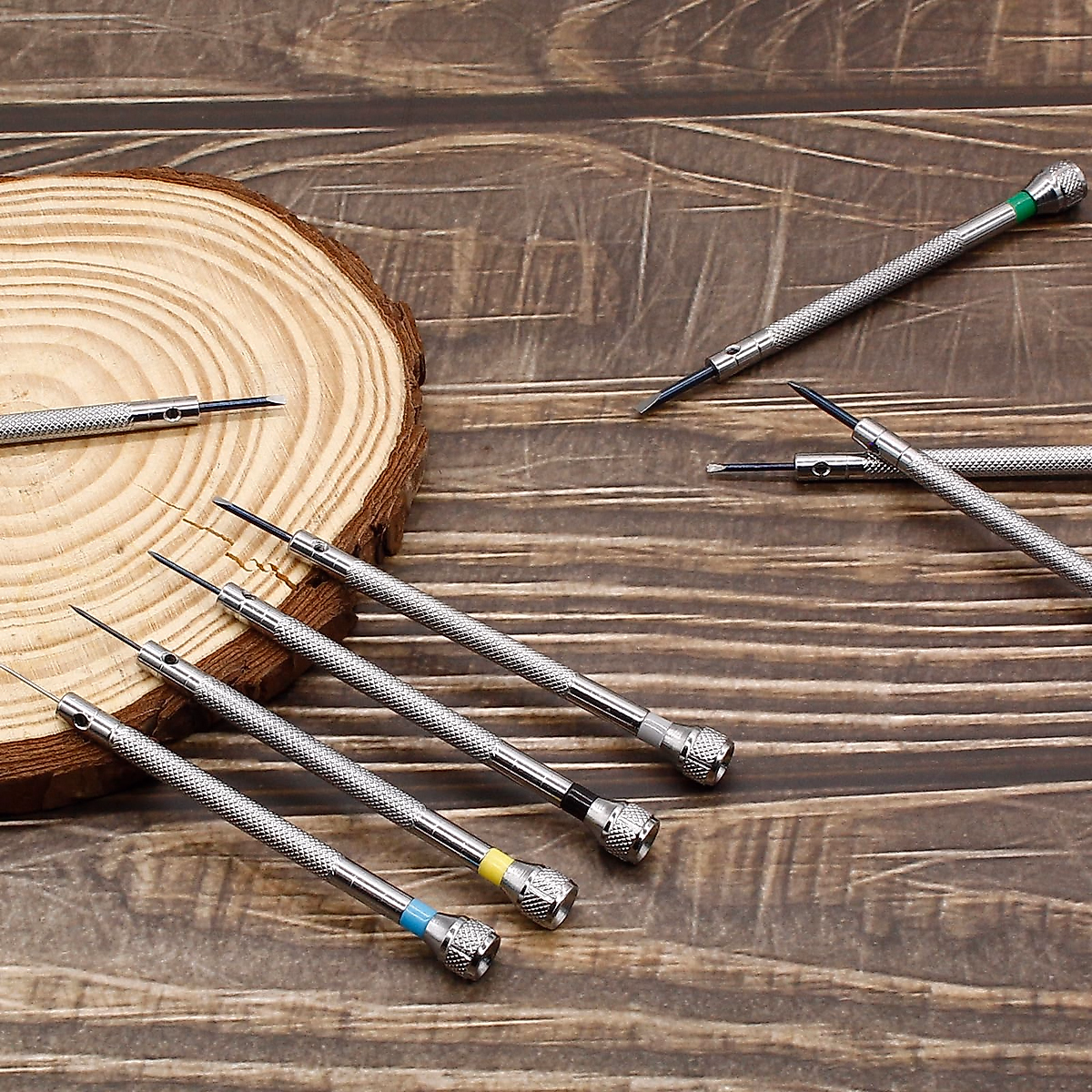 Hordion 8Pcs Micro Precision Screwdriver Set, Jewelers Screwdriver Set, Watch Screwdriver Kit 0.6-2mm for Watch, Jewelry, Eyeglasses, Sunglass, Electronics, Computer, Toys Repair (Flat)