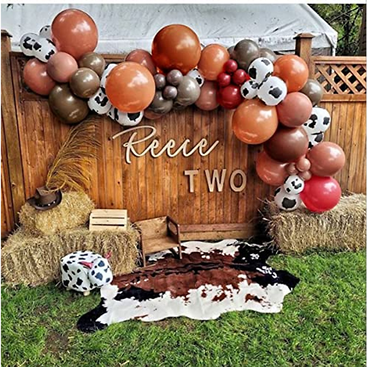 Cow Gender Reveal Balloon Garland kits,Cowboy or Cowgirl Western Gender Reveal Party Supplies for Cow Themed Baby Shower Farm Animals Birthday Party Decorations