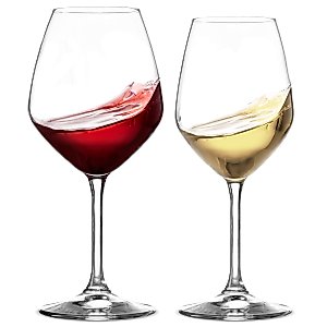 Paksh - 8 piece - Italian Red Wine Glasses 18 Ounce (4 Pieces) - and White Wine Glasses 15 Ounce (4 Pieces) Bundle, Lead-Free - Wine Glass, Shatter Resistant, Clear