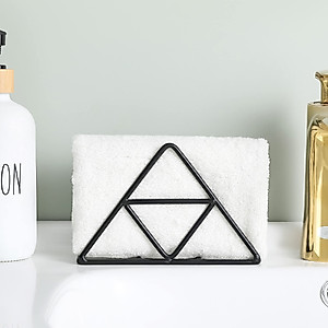 Lonffery Napkin Holder for Table - Black Triangular Napkin Holder Kitchen Decor, Farmhouse Steel Napkin Dispenser