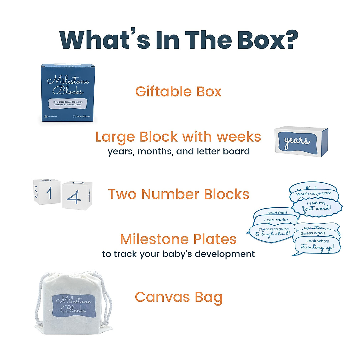 Baby Monthly Milestone Blocks Gender Neutral for Baby Boy and Girl Age Blocks for Photo Props Baby Milestone Blocks with Baby Milestone Board