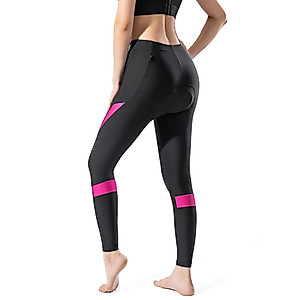 DIFOS Women Cycling Pants with Padded Thermal Fleece Bike Tight Winter Cold Weather Bicycle Trousers Size L Black