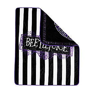Spirit Halloween Reversible Beetlejuice Fleece Blanket