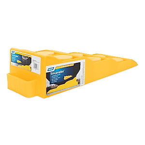 Camco Yellow Drive On Tri-Leveler, Raises Your RV Up by 3-7/8" Works on Any Tire , Has Built In Handle, Load Capacity of 3500 lbs, Durable Non Slip Surface (44573)