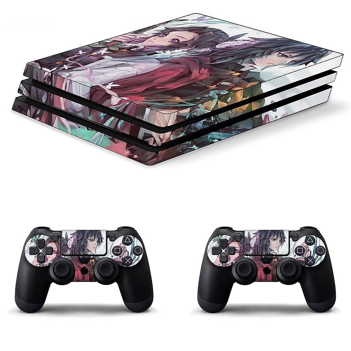 Anime boy girl Kochou Shinobu PS4pro controller and console skin sticker protective cover wireless/wired gamepad controller Full body skin Body Vinyl Sticker Decal Cover Skin