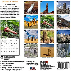 RED EMBER D'ck Pics in Nature 2024 Wall Calendar 12 Month | 12" x 24" Open | Thick & Sturdy Paper | Giftable | Calendar 2024