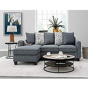 Ready To Live 57th Street Sofa Sectional, 81", Charcoal