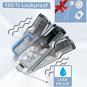 Tumbler with Lid & Straw 40oz | Leak Proof ,Insulated, Reusable Travel Coffee Mug Stainless Steel | Includes Tumbler Accessories Straw Cover + Silicone Boot for Water,Iced Tea Easter Gift(Blue, 40oz)