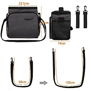 riemot Insulated Cup Holder Universal Organizer With Straps - Fits Roll on Luggages Scooters Strollers Shopping Carts Travel Accessories Cooler Bag Grey 900 ml