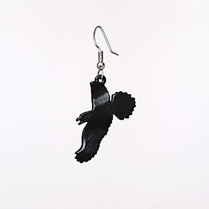 Gothic Black Raven Black Crow Dangle Earrings