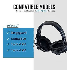 PROHEAR Gel Ear Pads Compatible with Peltor Sport RangeGuard TAC100 300 500 Earmuffs, Comfortable Replacement Gel Ear Cups