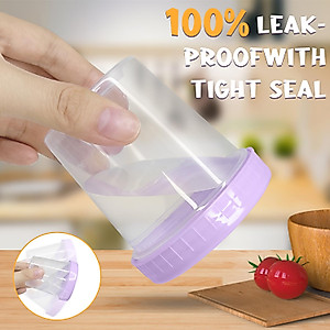 wewnen 12 Pack Salad Dressing Container 4 oz Plastic Leak Proof Condiment Container With Screw Cap Reusable Stackable Food Storage Freezer Containers