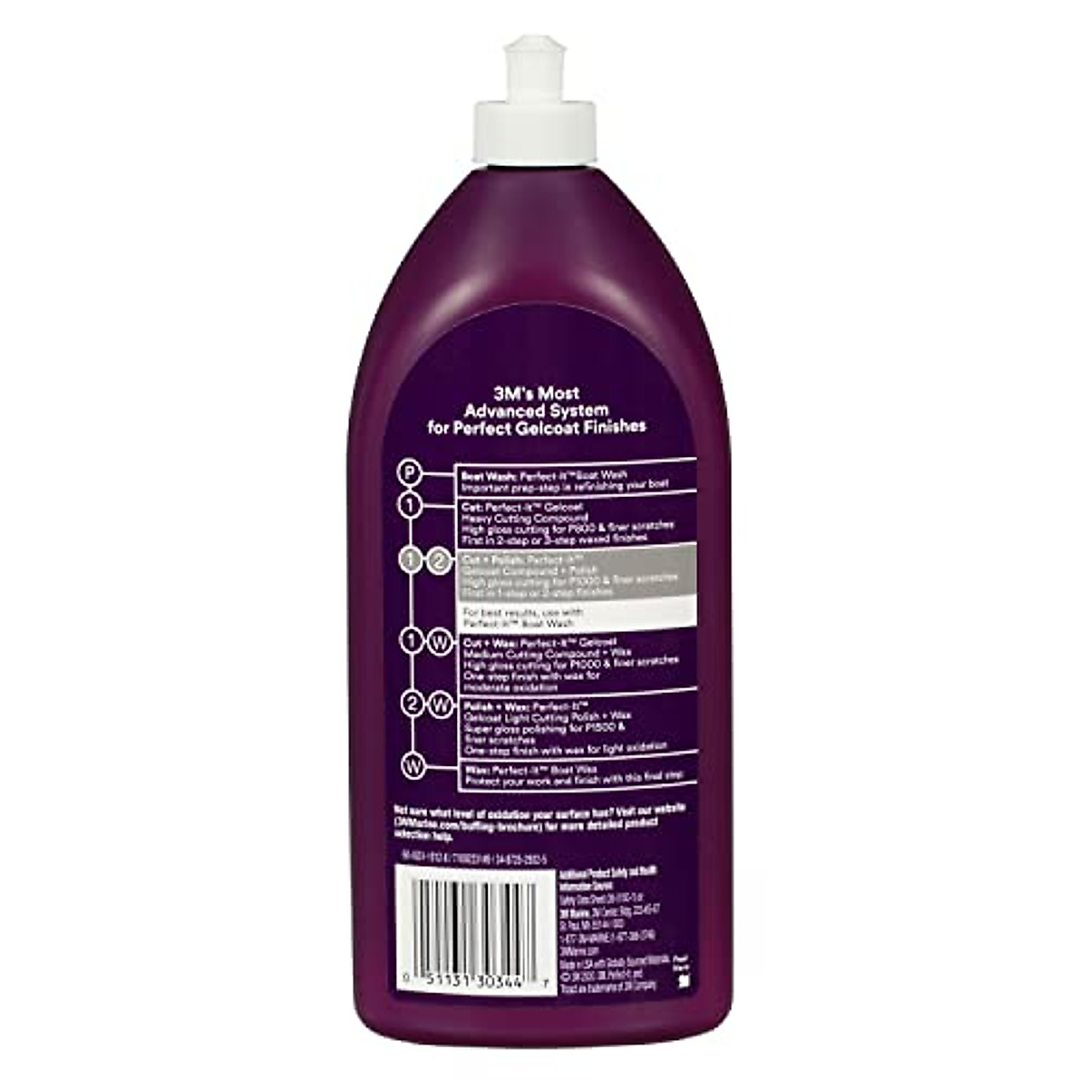 3M Perfect-It Gelcoat Compound + Polish 30344, 1 qt (32 fl oz/946 mL)
