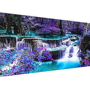 DIY 5D Diamond Painting Kits for Adults Waterfall Embroidery Full Round Drill Large Size(31.5x11.8 inch) Diamond Crystal Gem Arts Painting Craft for Home Wall Decor
