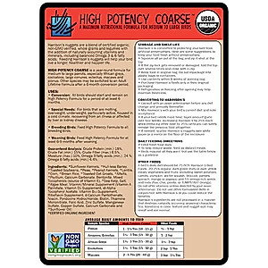 Harrison's Bird Foods High Potency Coarse 25lb Certified Organic Formula