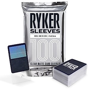 Ryker Sleeves Mini American Board Game Sleeves Protectors (100 Qty, Clear, 41x63 mm)
