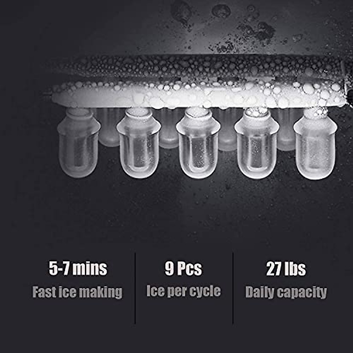 SOOPYK Hot and Cold Water Dispenser with Ice Maker for 5 Gallon Bottle Water Cooler Dispenser Built-in Ice Maker 27 lbs in 24 hrs with Child Safety Lock