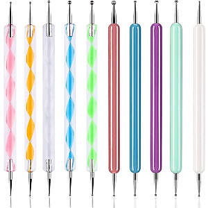 ABenkle 10Pcs Art Dotting Tools for Nail Art, Ball Tip Clay Tools Sculpting Pattern Tracing Stylus, Ball Embossing Stylu for Drawing,Painting Rocks Mandalas,Art Dot Tools