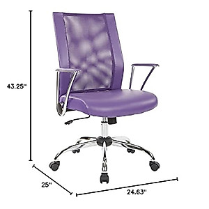 OSP Home Furnishings Bridgeway Office Chair, Purple