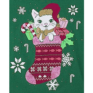 The Children's Place,Long Sleeve Christmas Graphic T-Shirt,Large (10/12)