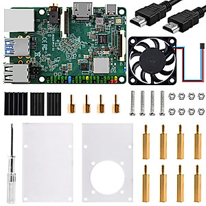 GeeekPi Rock Pi 4 Model SE Starter Kit with Rock Pi 4 SE 4GB Single Board Computer, Rock Pi 4 SE Case, Rock Pi 4 SE 4007 PWM Fan with Speed Control and Rock Pi 4 SE Heatsinks