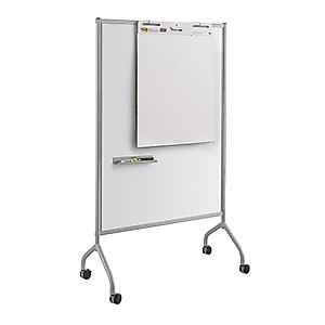 Safco Impromptu Full Whiteboard, Double-Sided Magnetic Dry Erase Board for Home, Office and Classroom, Commercial Grade Steel Frame with Swivel Wheels