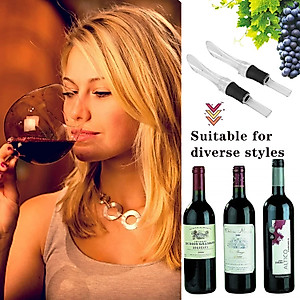 2 Pack Portable Wine Aerator Pourer Spout,Premium Red Wine Air Aerator Prevents Drips & Spills,Suitable for Most Wine Bottles