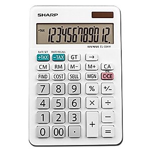 Sharp EL-334WB Business Calculator, White 4.0