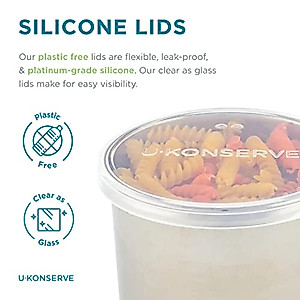 U Konserve Stainless Steel Bulk Food-Storage Canisters 32oz - Clear Silicone Lid - Airtight - Kitchen Containers - Dishwasher Safe - Plastic Free