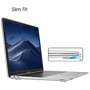 Fintie Case for MacBook Air 13 Inch A2337 (M1) / A2179 / A1932 (2021 2020 2019 2018 Release) - Snap On Hard Shell Case Cover for New MacBook Air 13 Retina Display with Touch ID, Crystal Clear