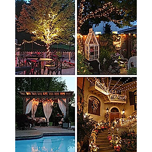 OxyLED Solar String Lights Outdoor Garden Waterproof, 120 LED 66 Ft Globe String Lights Bedroom Indoor Decorative 8 Modes Fairy Lights USB Rechargeable for Patio Backyard Party Wedding Warm White